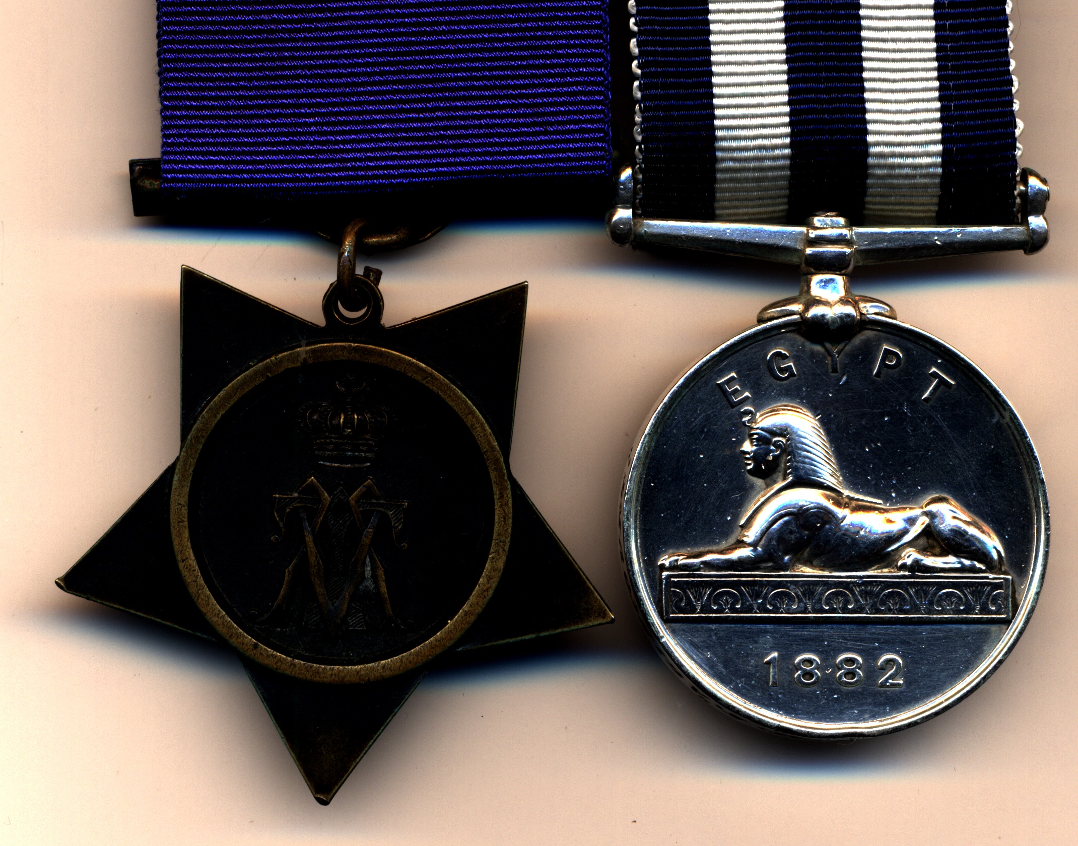 Egypt Medal 1882-1889, Dated 1882, no clasp (A. Warren. Stkr. H.M.S ...