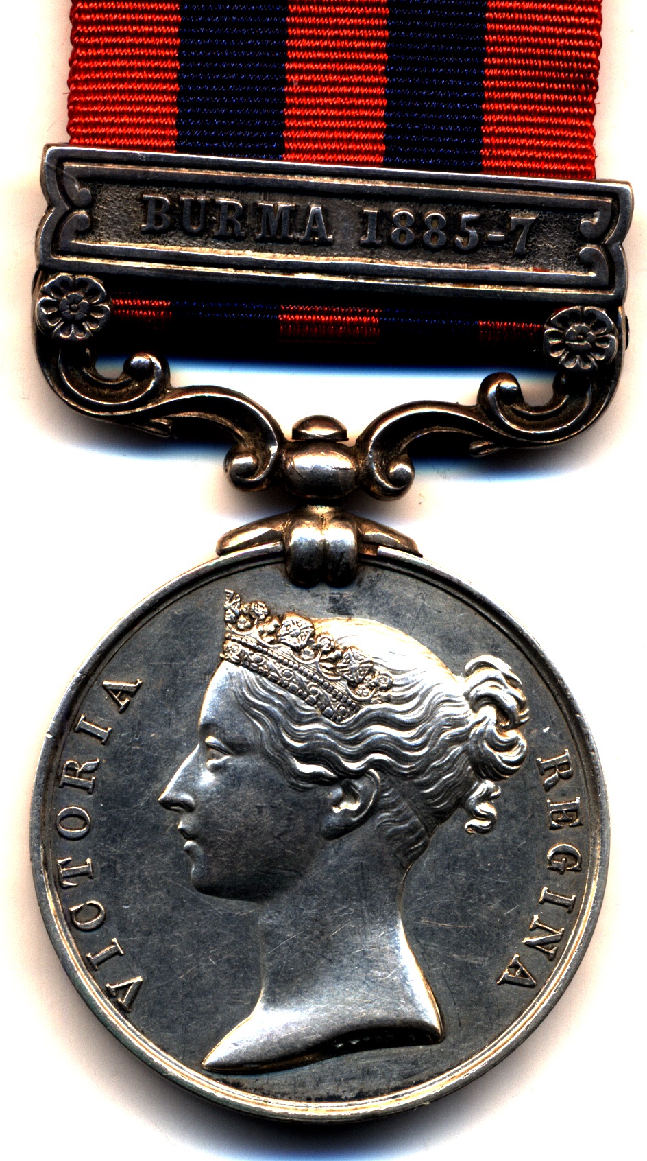 India General Service Medal 1854-1895, 1 clasp, Burma 1885-7, named in ...
