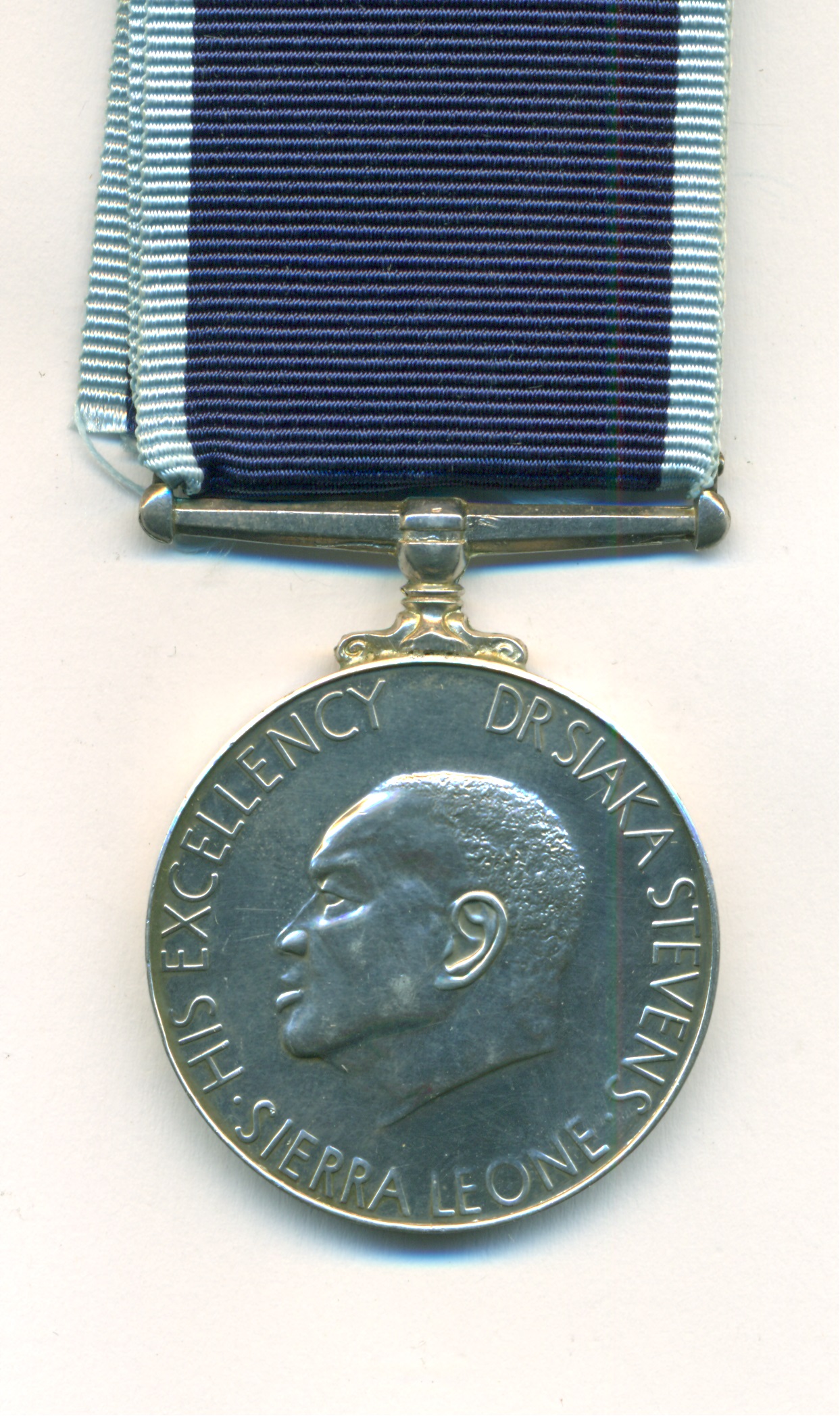 Long Service and Good Conduct Medal, Sierra Leone. Dr Stevens bust type ...